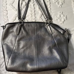 Coach | Bags | Gently Used Metallic Grey Coach Bag | Poshmark